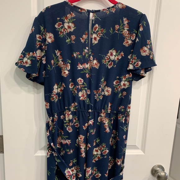 Pants & Jumpsuits | Dark Blue Floral Romper | Poshmark